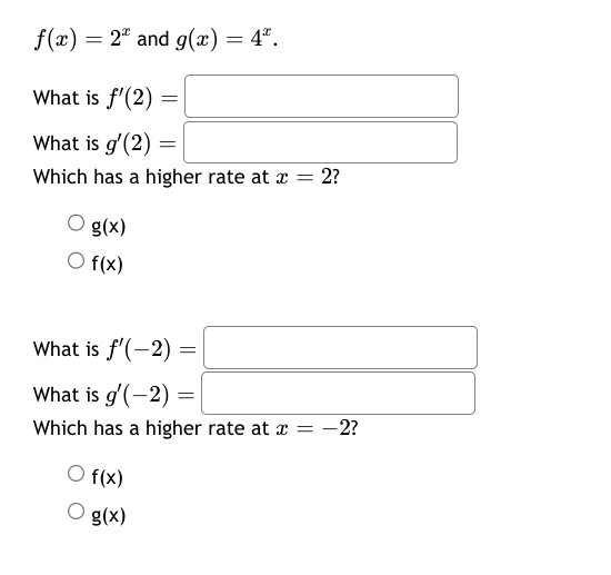 Solved F X 2x and G X 4x What Is F 2 What Is