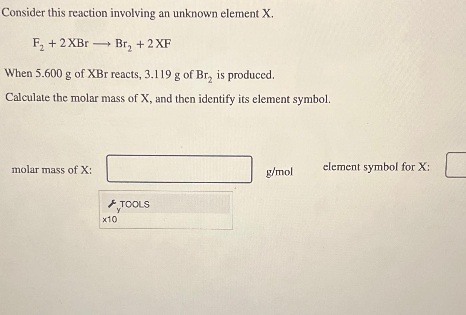 Consider this reaction involving an unknown element | Chegg.com