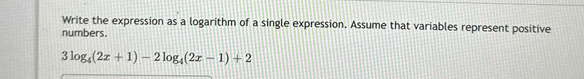 Solved Write the expression as a logarithm of a single | Chegg.com