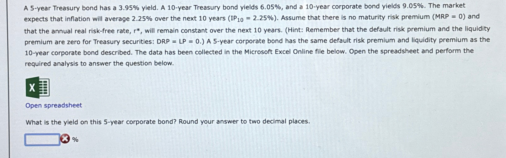Solved A 5-year Treasury bond has a 3.95% ﻿yield. A 10 -year | Chegg.com