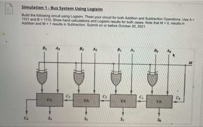 Solved Simulation 1 - Bus System Using Logisim Build the | Chegg.com Solved Simulation 1 - Bus System Using Logisim Build the | Chegg.com