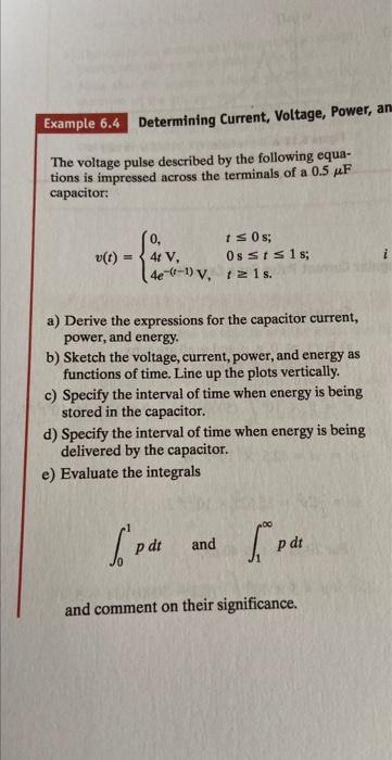 Solved The voltage pulse described by the following | Chegg.com