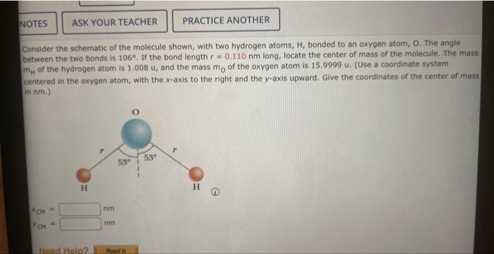 Solved Consider the schematic of the molecule shown, with | Chegg.com