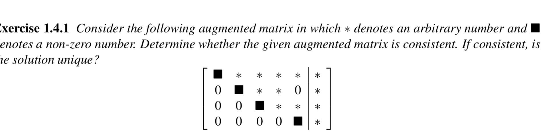 Solved xercise 1.4.1 ﻿Consider the following augmented | Chegg.com