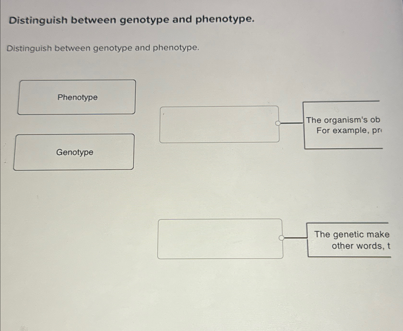 Solved Distinguish between genotype and | Chegg.com