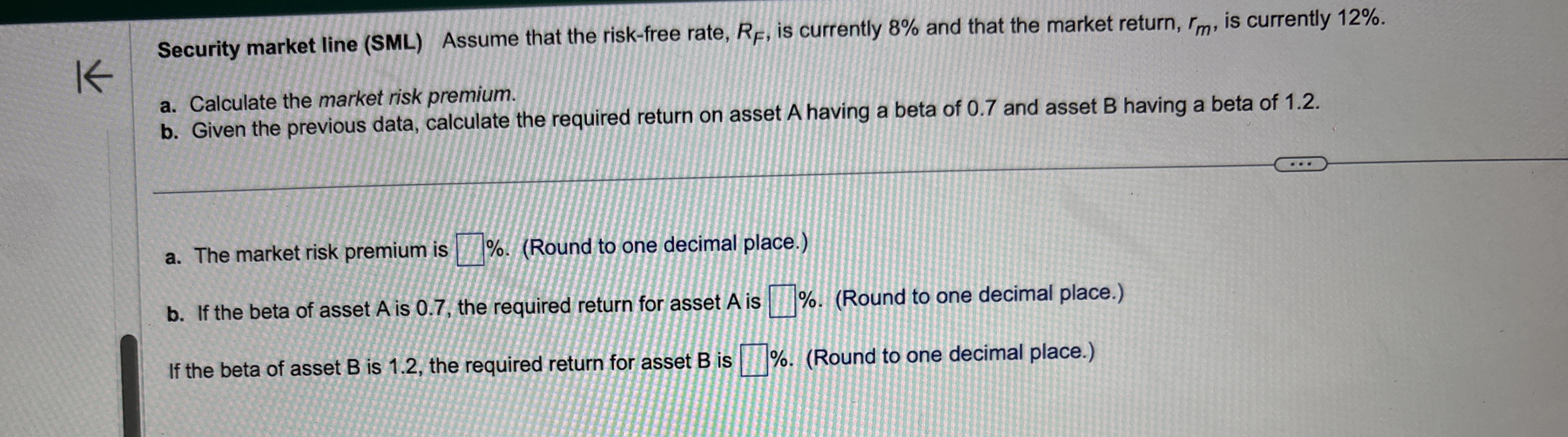 Solved Security market line (SML) ﻿Assume that the risk-free | Chegg.com