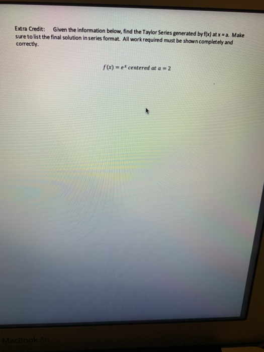 Solved Extra Credit: Given the information below, find the | Chegg.com