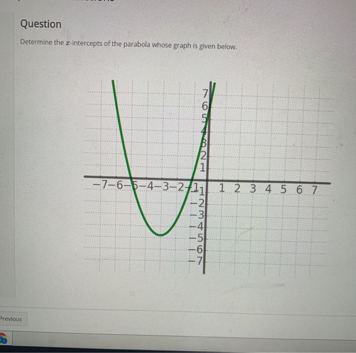 Solved Determine The X Intercepts Of The Parabola Whose Chegg