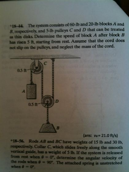 The system consists of 60-Ib and 20-lb blocks/I and | Chegg.com