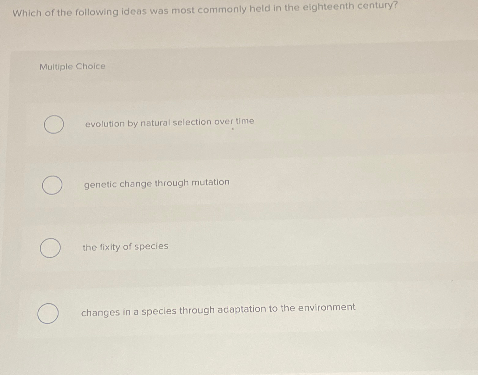 Solved Which of the following ideas was most commonly held | Chegg.com
