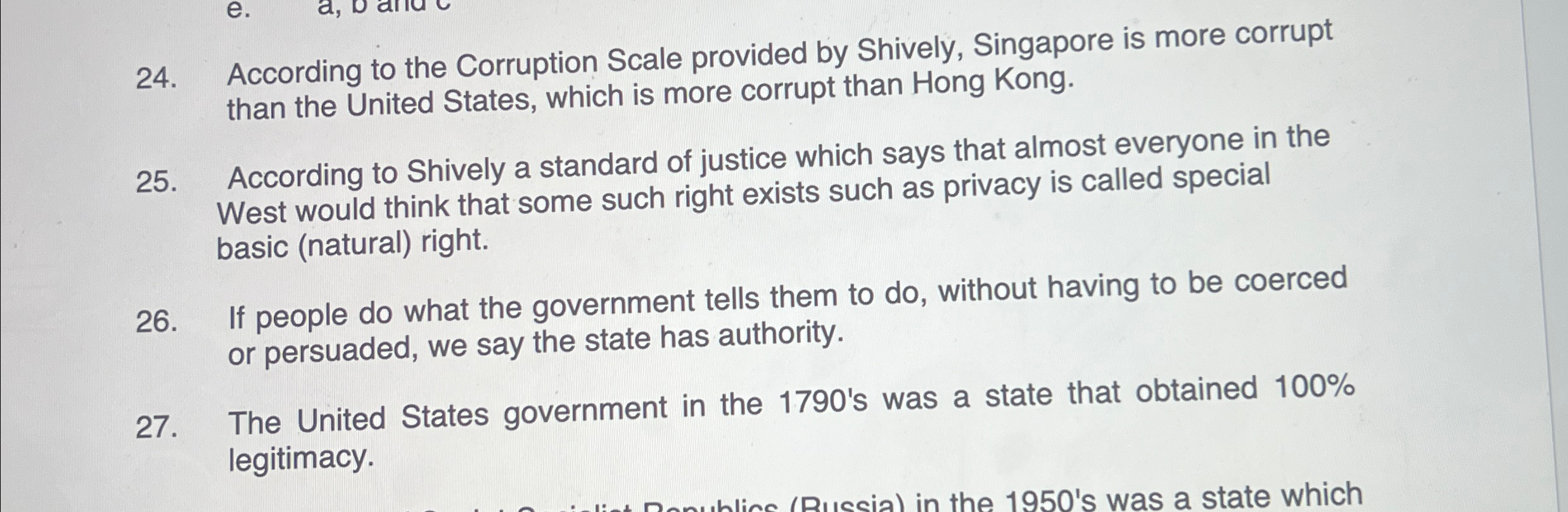 Solved According to the Corruption Scale provided by | Chegg.com