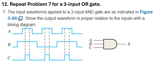 12. ﻿Repeat Problem 7 ﻿for a 3-input OR gate.7. ﻿The | Chegg.com