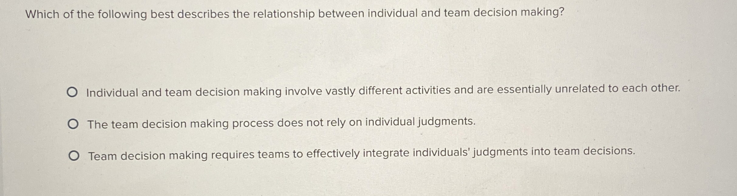 Solved Which of the following best describes the | Chegg.com