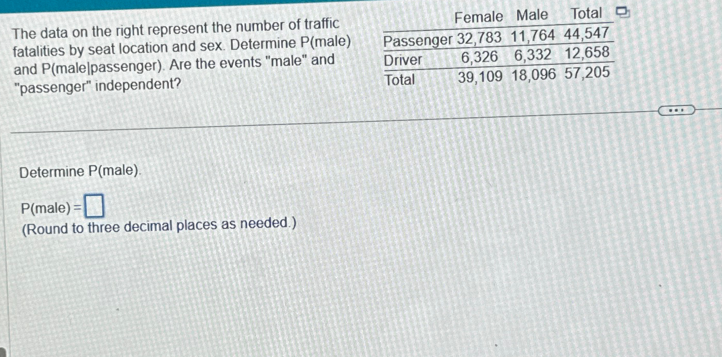 Solved The data on the right represent the number of traffic | Chegg.com