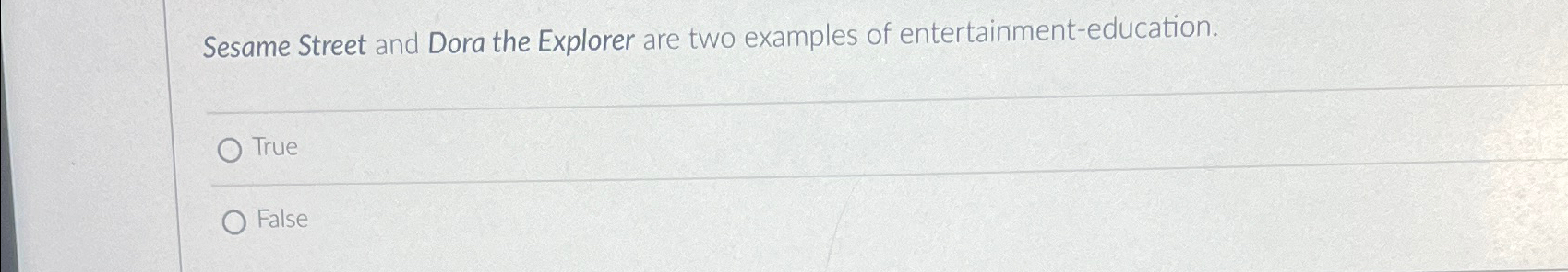 Solved Sesame Street and Dora the Explorer are two examples | Chegg.com