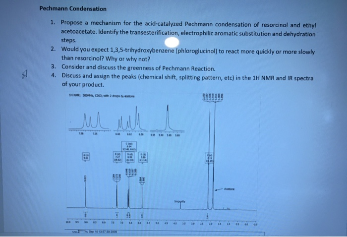 Solved Pechmann Condensation 1. Propose a mechanism for the | Chegg.com