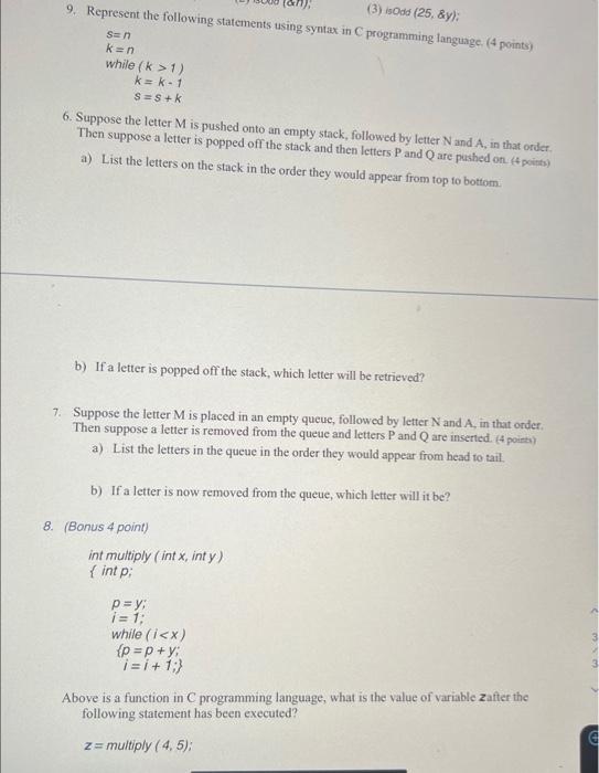 Solved 9. Represent the following statements using syntax in | Chegg.com