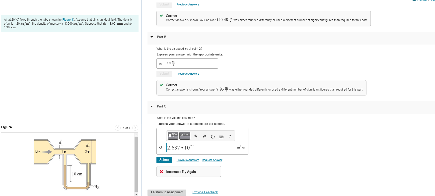 Solved Air at 20°C ﻿flows through the tube shown in (Figure | Chegg.com