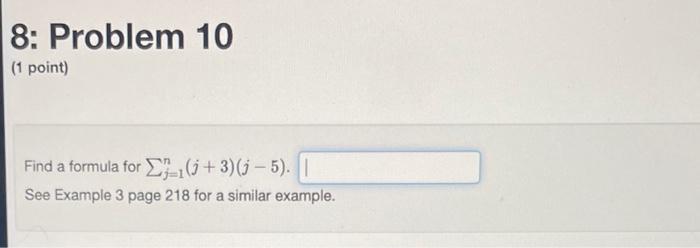 Solved Find a formula for ∑j=1n(j+3)(j−5). See Example 3 | Chegg.com