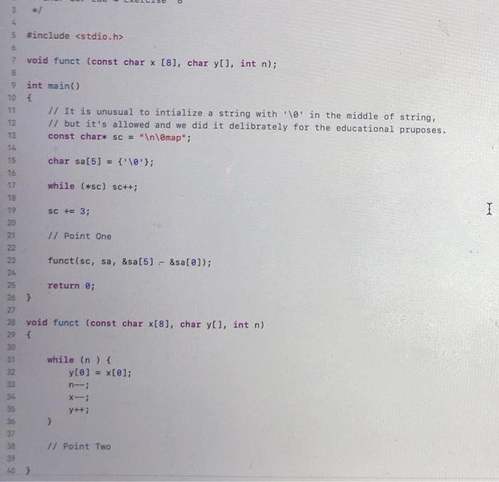 Solved 3 5 #include 7 void funct (const char * [8], char | Chegg.com