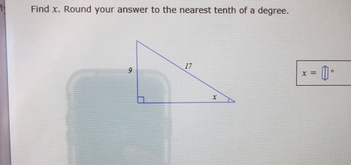 Solved Find x. Round your answer to the nearest tenth of a | Chegg.com