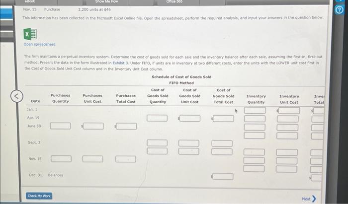 Solved Perpetual inventory using FIFO The following units of | Chegg.com