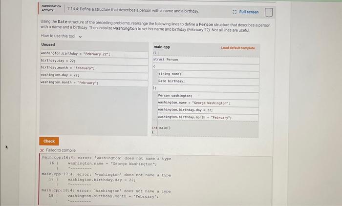 Solved Using the Date structure of the preceding problems, | Chegg.com