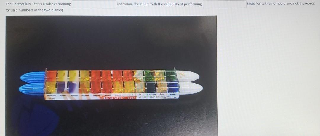 Solved Results from the EnteroPluri-Test produce a digit | Chegg.com