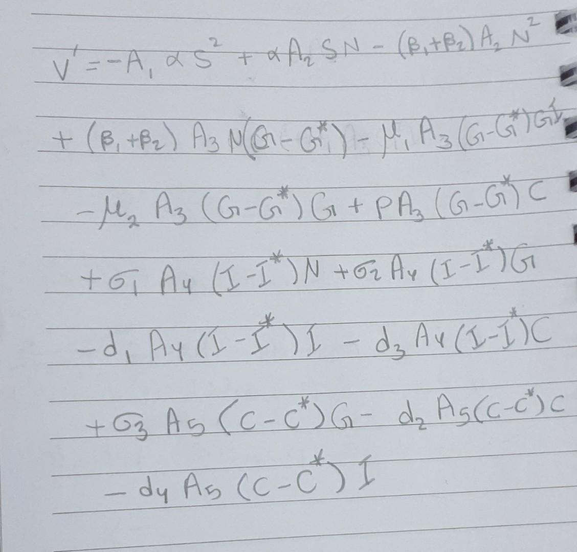 Solved Define A1,A2,A3,A4,A5 in the Lyapunov function such | Chegg.com