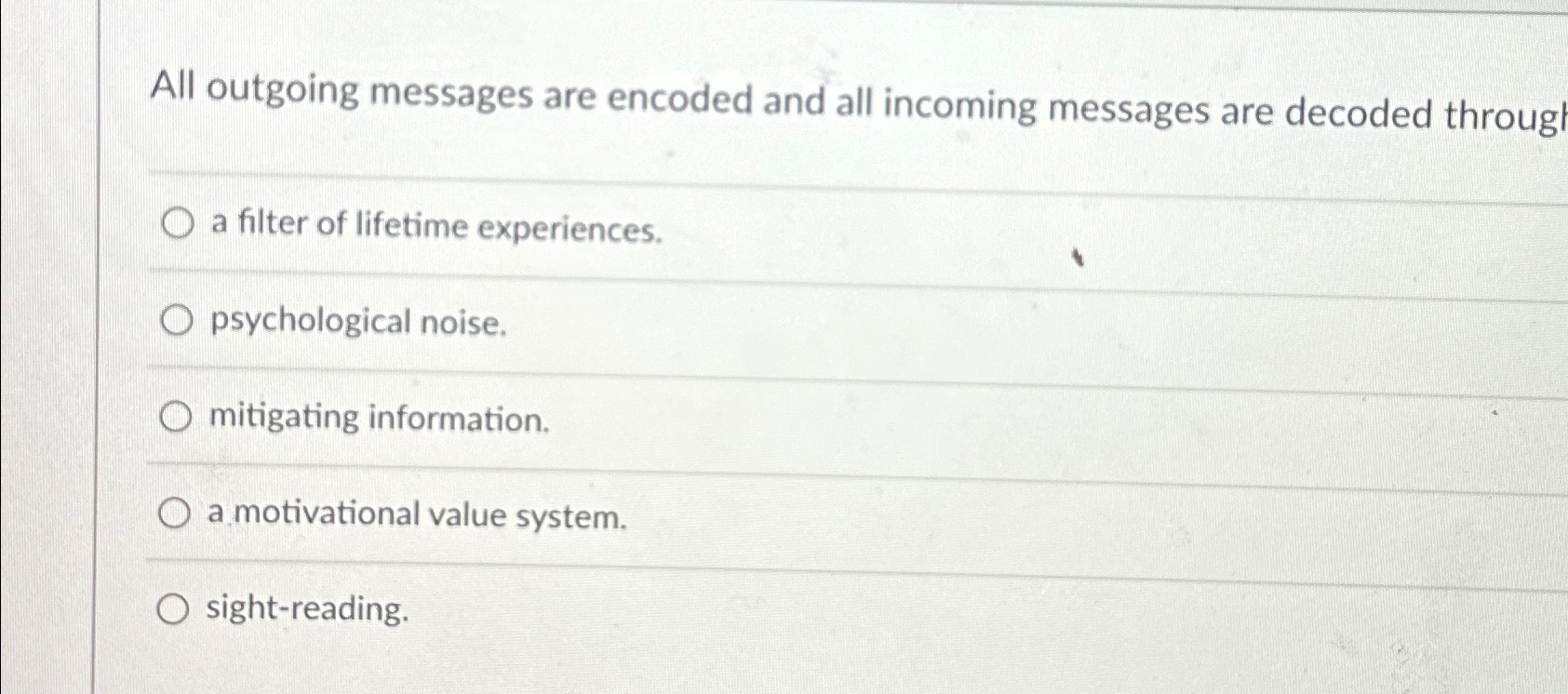 Solved All outgoing messages are encoded and all incoming | Chegg.com