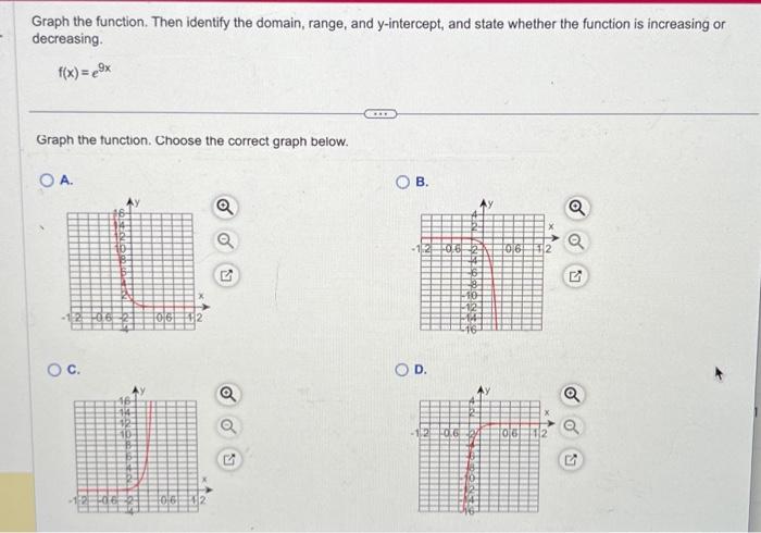 Solved Graph the function. Then identify the domain, range, | Chegg.com