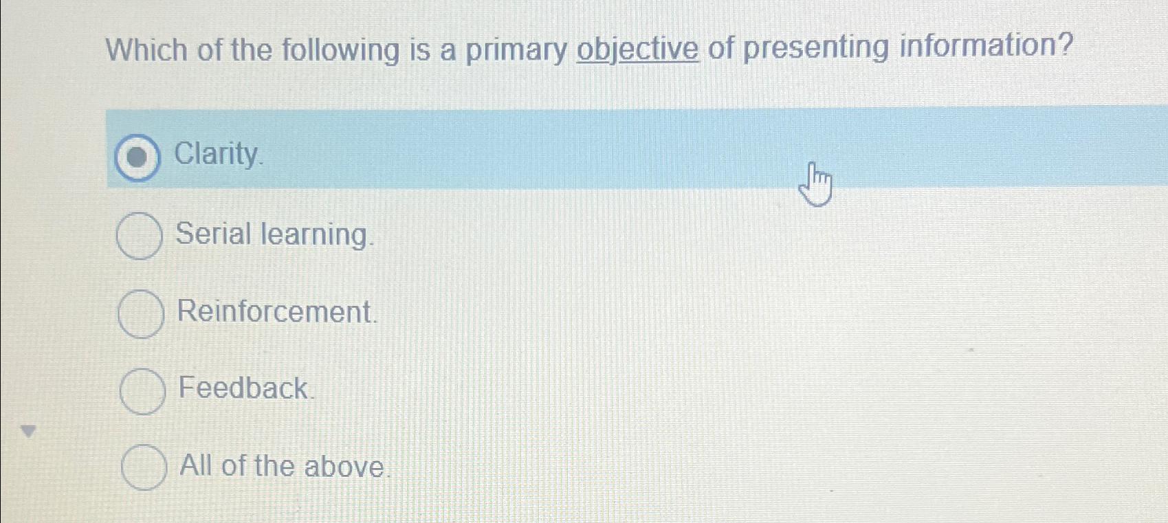 Solved Which of the following is a primary objective of | Chegg.com
