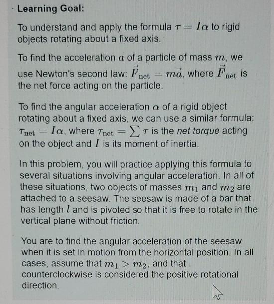 Solved Learning Goal: To understand and apply the formula T | Chegg.com
