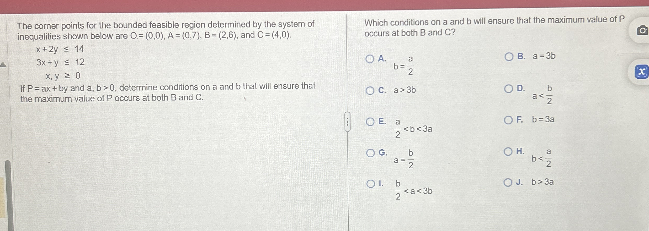 Solved The corner points for the bounded feasible region | Chegg.com