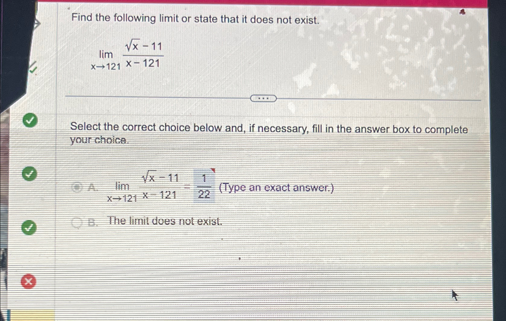 Solved Find the following limit or state that it does not | Chegg.com