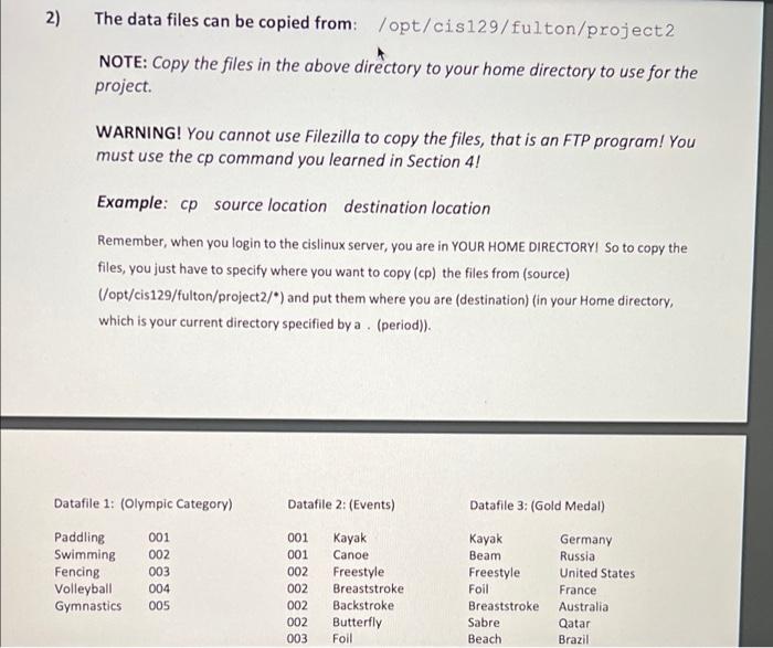 CIS129 - Project 2 1) Requirements of the script: a) | Chegg.com