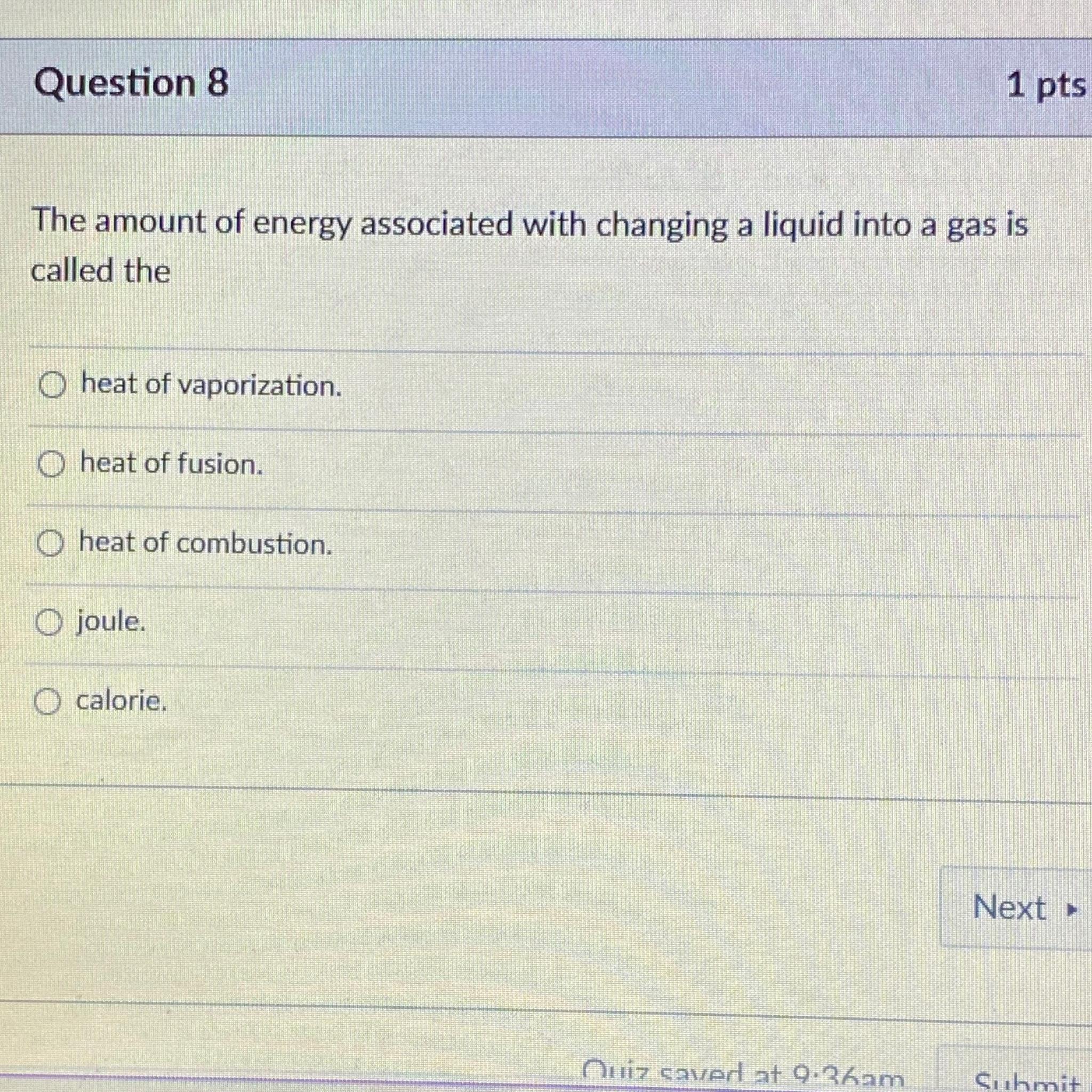 Solved Question 81 ﻿ptsThe amount of energy associated with | Chegg.com