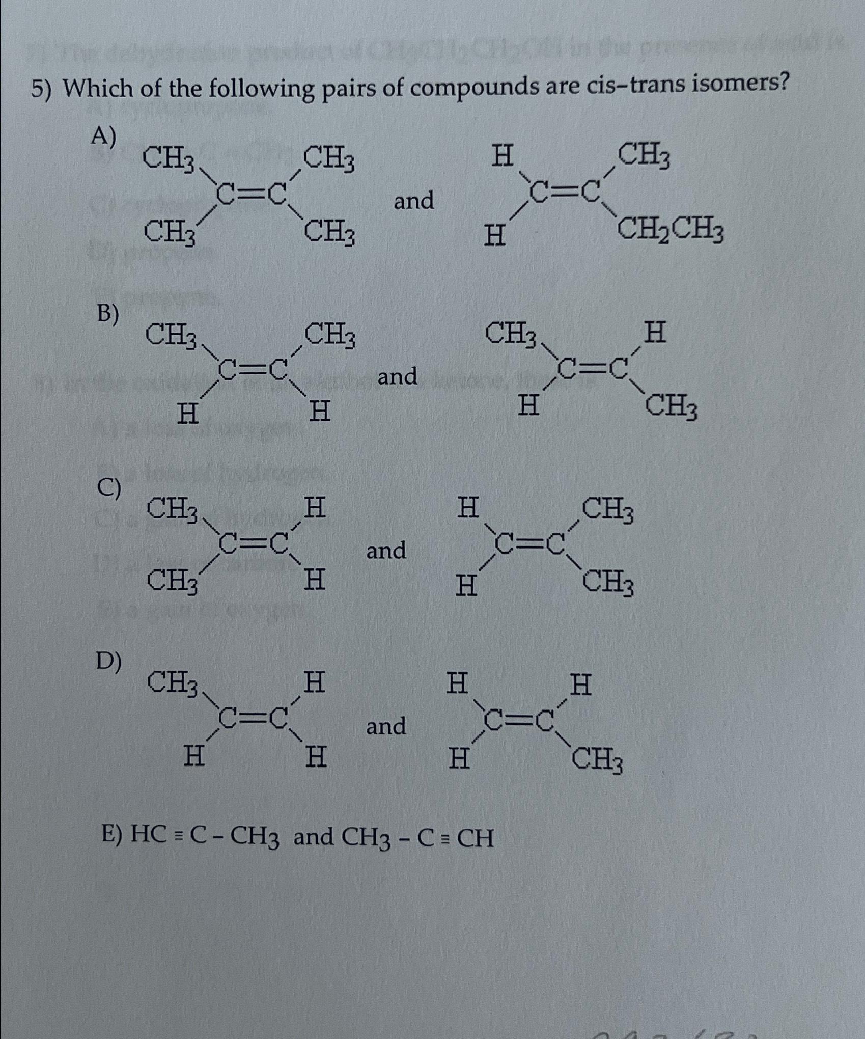 Solved Which of the following pairs of compounds are | Chegg.com