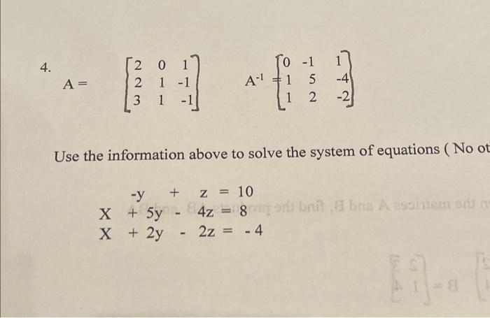 Solved A=⎣⎡2230111−1−1⎦⎤A−1⎣⎡011−1521−4−2⎦⎤ Use the | Chegg.com