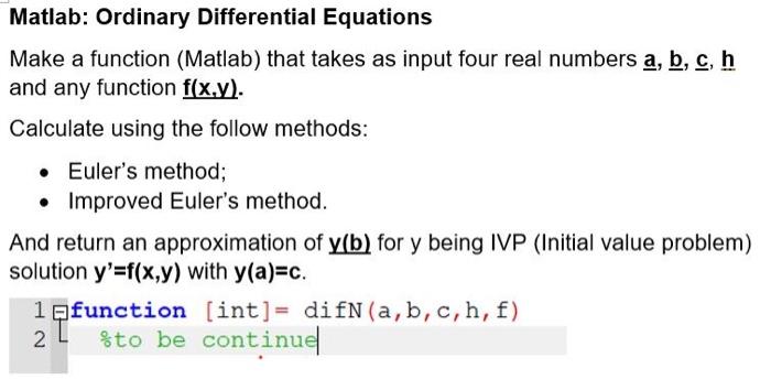Solved Matlab: Ordinary Differential Equations Make a | Chegg.com