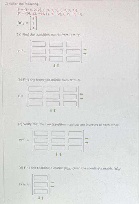 Solved Consider the following. (b) Find the transition | Chegg.com