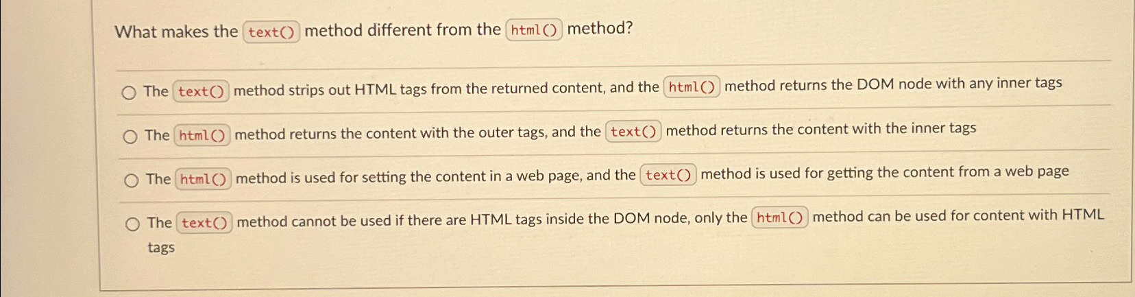 Solved What makes the method different from the method?The | Chegg.com