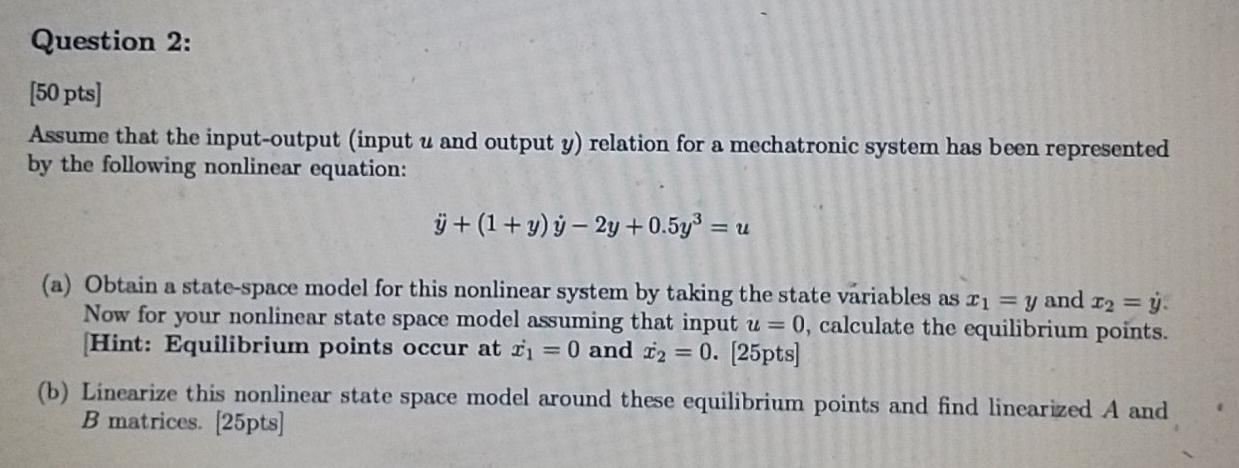 Solved Question 2: (50 pts) Assume that the input-output | Chegg.com