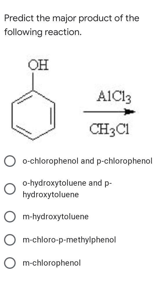 Solved Predict the major product of the following reaction. | Chegg.com