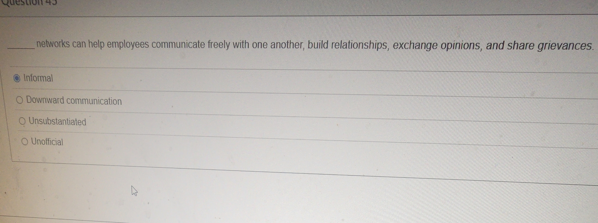 Solved queston 40q, ﻿networks can help employees communicate | Chegg.com