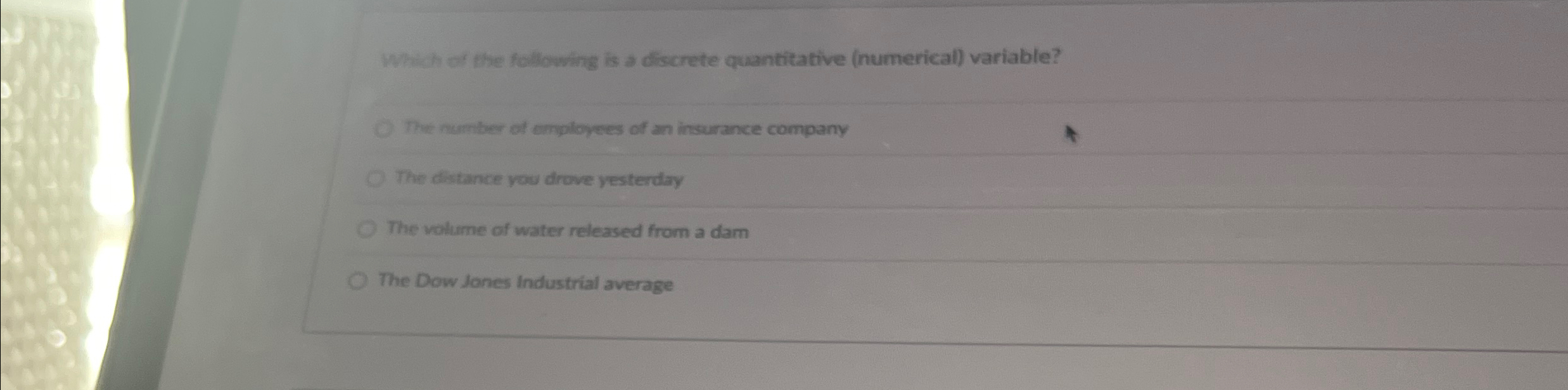 Solved Whik of the following is a discrete quantitative | Chegg.com