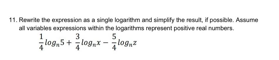 Solved Rewrite the expression as a single logarithm and | Chegg.com