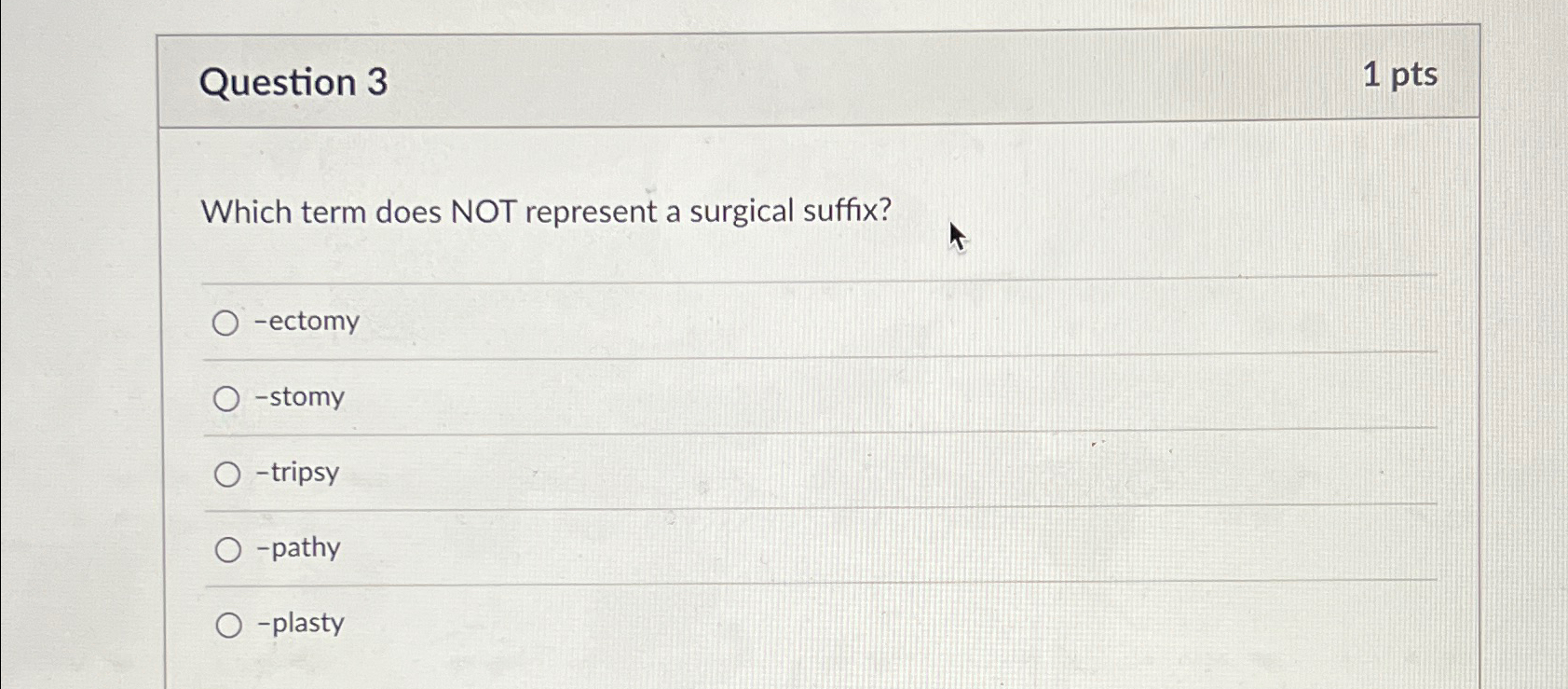 Solved Question 31 ﻿ptsWhich term does NOT represent a | Chegg.com