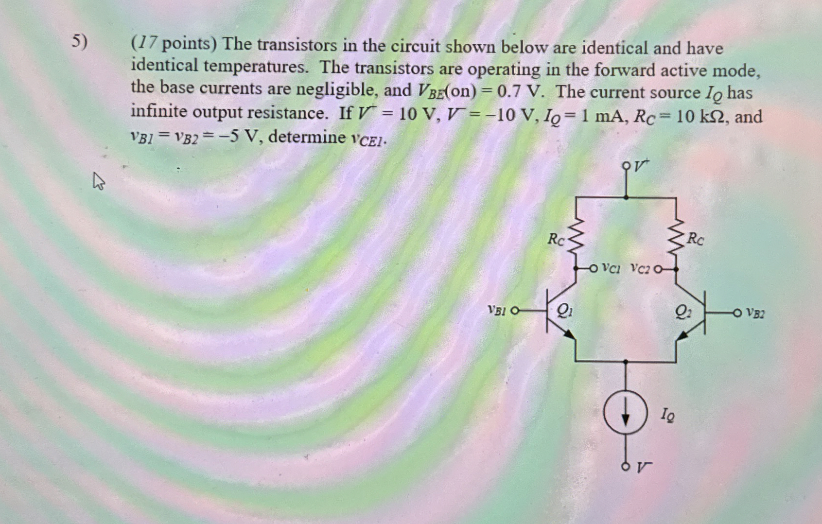 Solved (17 ﻿points) ﻿The transistors in the circuit shown | Chegg.com