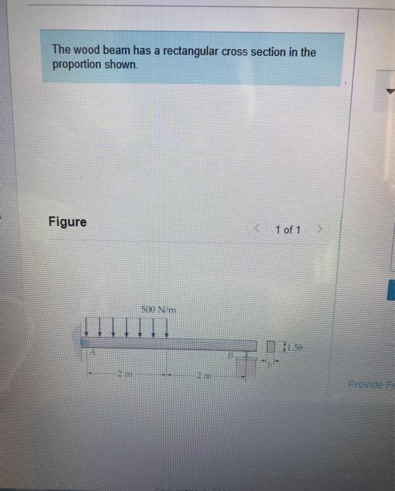 Solved The wood beam has a rectangular cross section in the | Chegg.com
